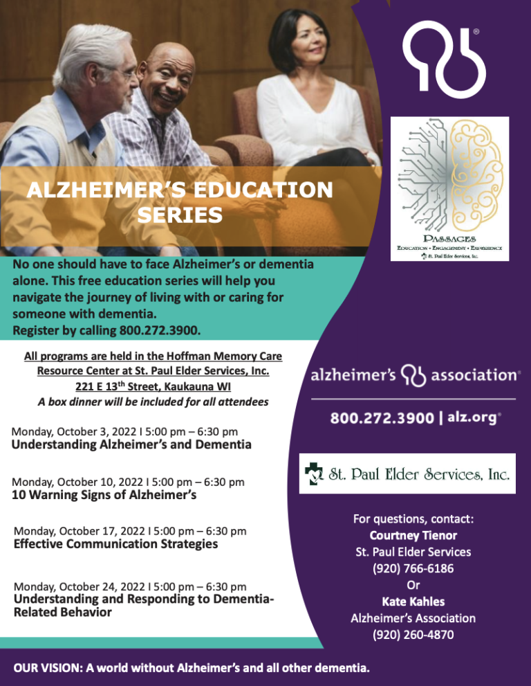 St. Paul Elder Services and Alzheimer's Association to Offer Free Education Series on Alzheimer ...